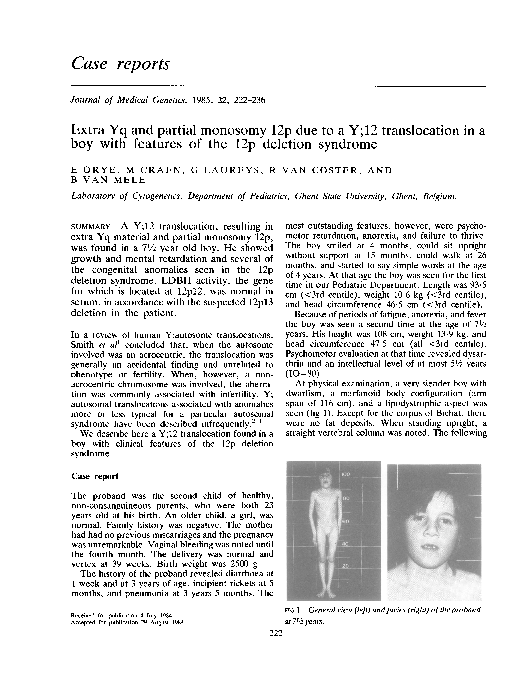 (PDF) Extra Yq and partial monosomy 12p due to a Y;12 translocation in ...