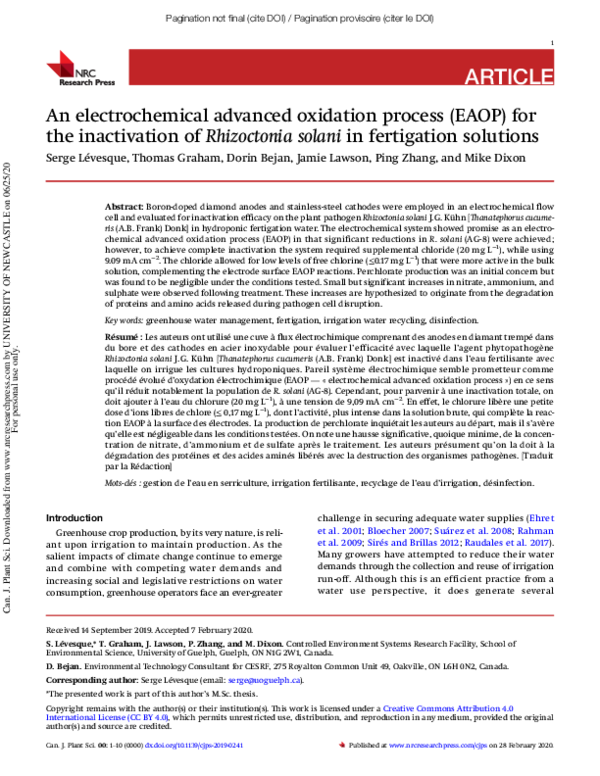 (PDF) An Electrochemical Advanced Oxidation Process (EAOP) for the ...