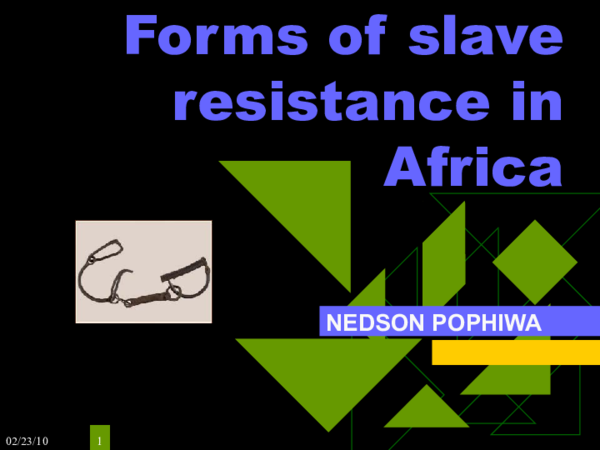 (PPT) Forms of slave resistance in Africa