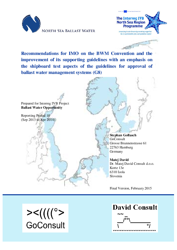 (PDF) Recommendations for IMO on the BWM Convention and the improvement ...