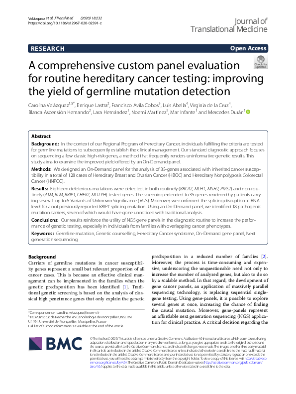 (PDF) A comprehensive custom panel evaluation for routine hereditary ...