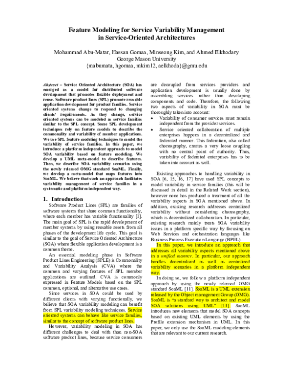 (PDF) Feature Modeling for Service Variability Management in Service ...