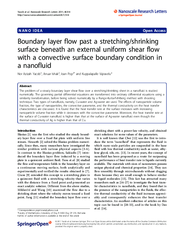 (PDF) Boundary layer flow past a stretching/shrinking surface beneath ...