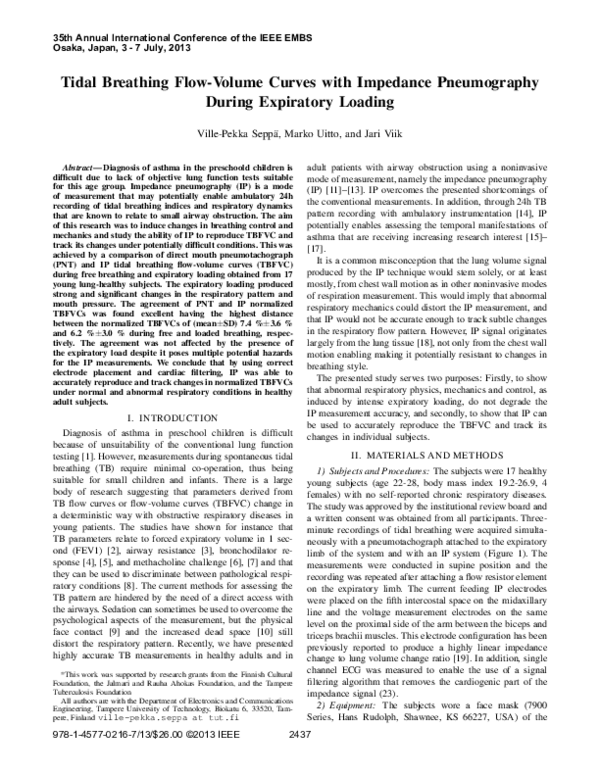 (PDF) Tidal breathing flow-volume curves with impedance pneumography ...