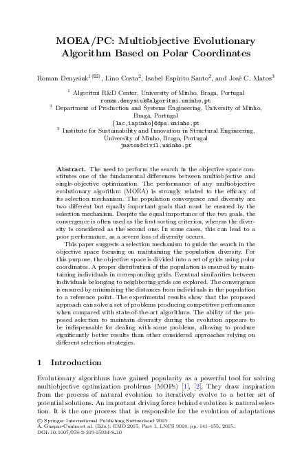 Pdf Moea Pc Multiobjective Evolutionary Algorithm Based On Polar