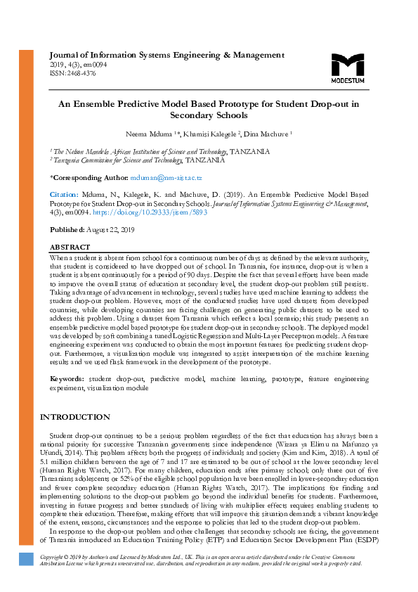 (PDF) An Ensemble Predictive Model Based Prototype for Student Drop-out ...