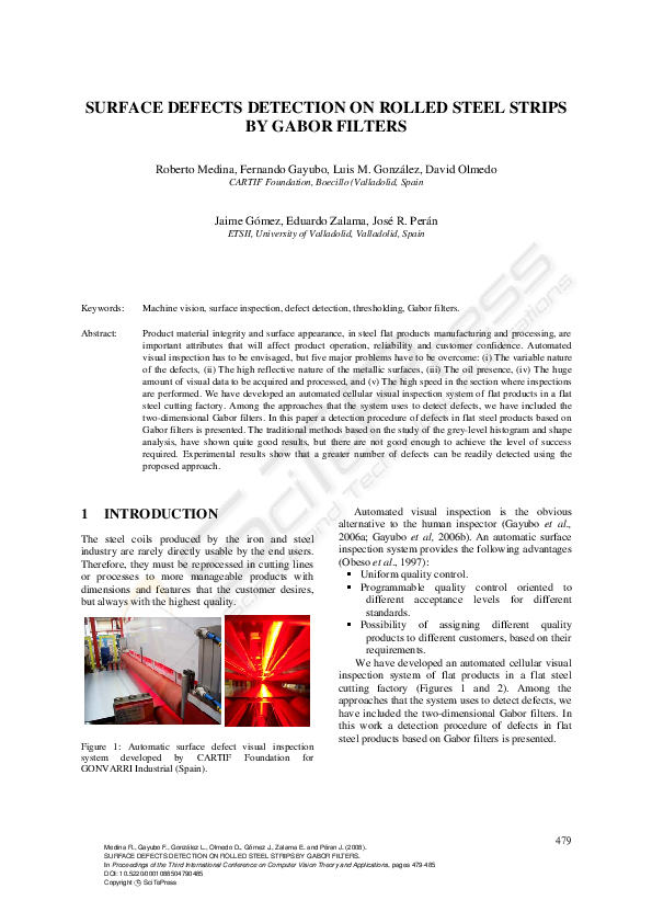 (PDF) Surface Defects Detection on Rolled Steel Strips by Gabor Filters