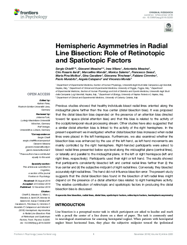 (PDF) Hemispheric Asymmetries in Radial Line Bisection: Role of ...