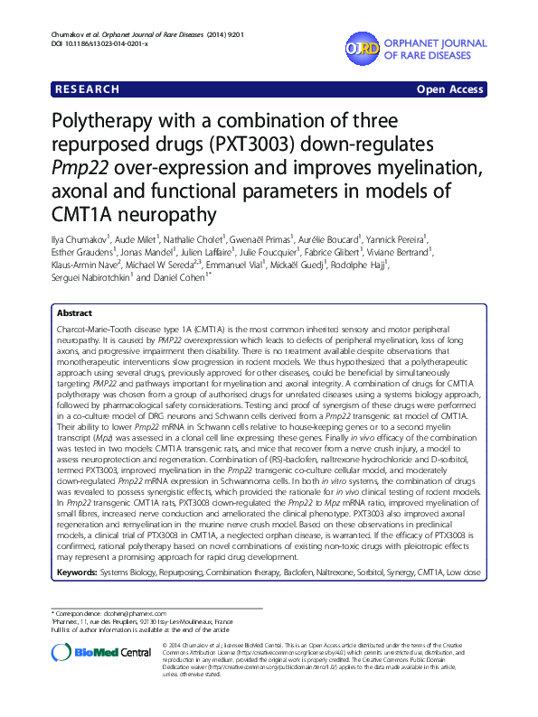 (PDF) Polytherapy with a combination of three repurposed drugs (PXT3003 ...
