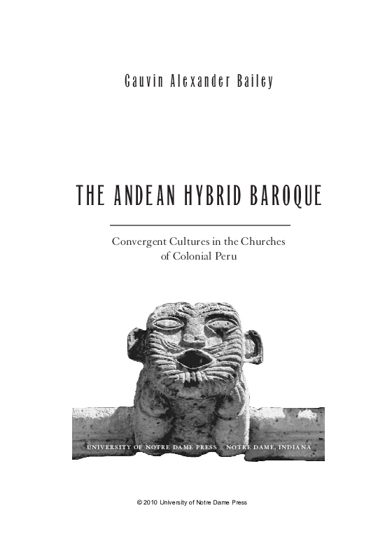 (PDF) The Andean Hybrid Baroque: Convergent Cultures in the Churches of ...