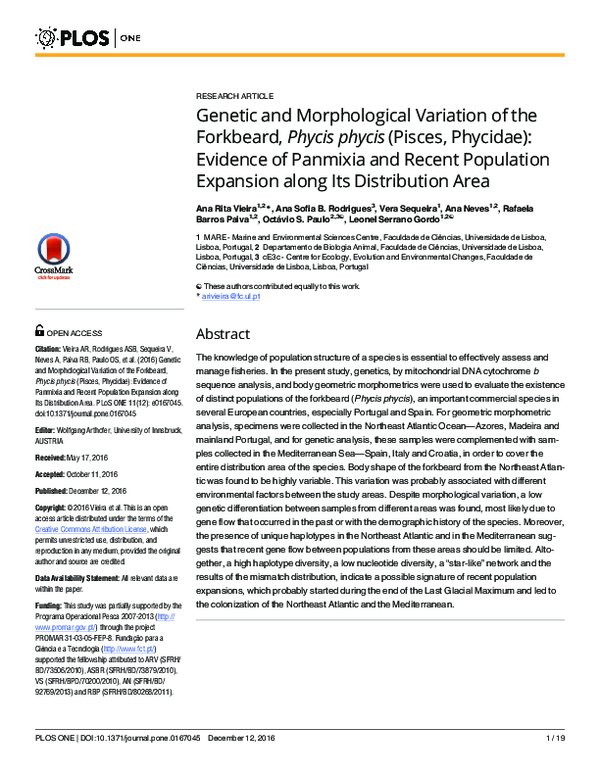 (PDF) Genetic and Morphological Variation of the Forkbeard, Phycis ...