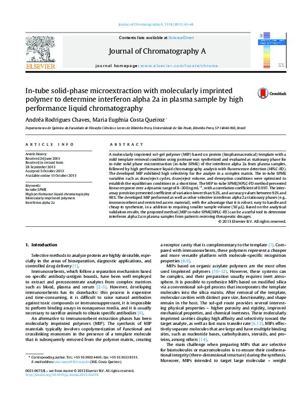 (PDF) In-tube solid-phase microextraction with molecularly imprinted ...