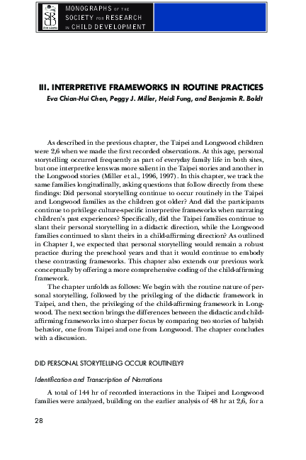 (PDF) III. Interpretive Frameworks in Routine Practices | Heidi Fung - Academia.edu