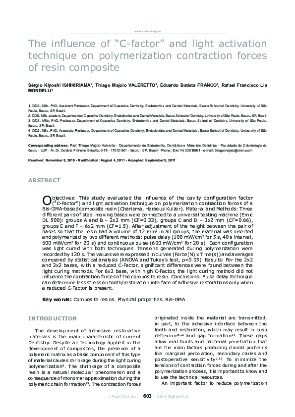 (PDF) The influence of "C-factor" and light activation technique on ...