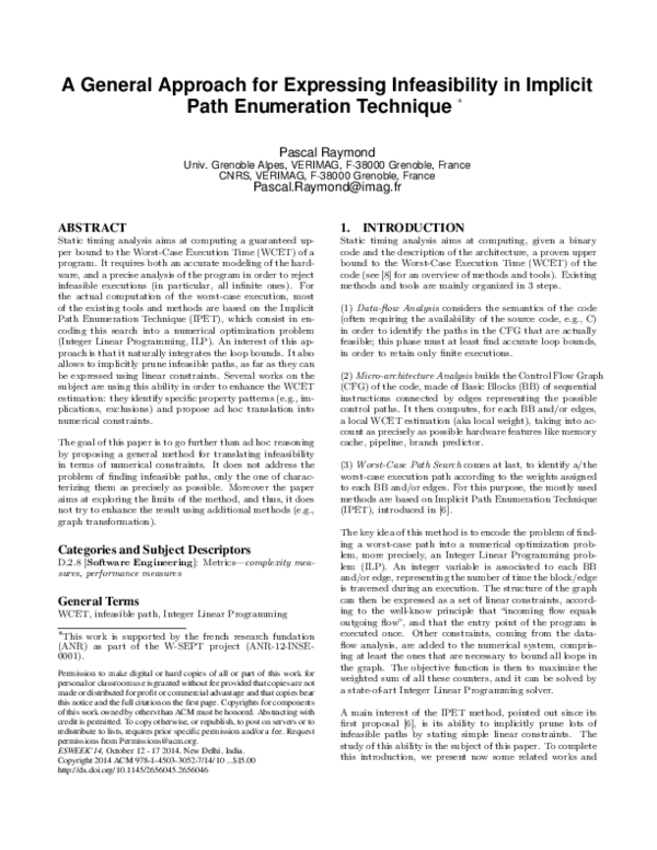(PDF) A general approach for expressing infeasibility in implicit path ...