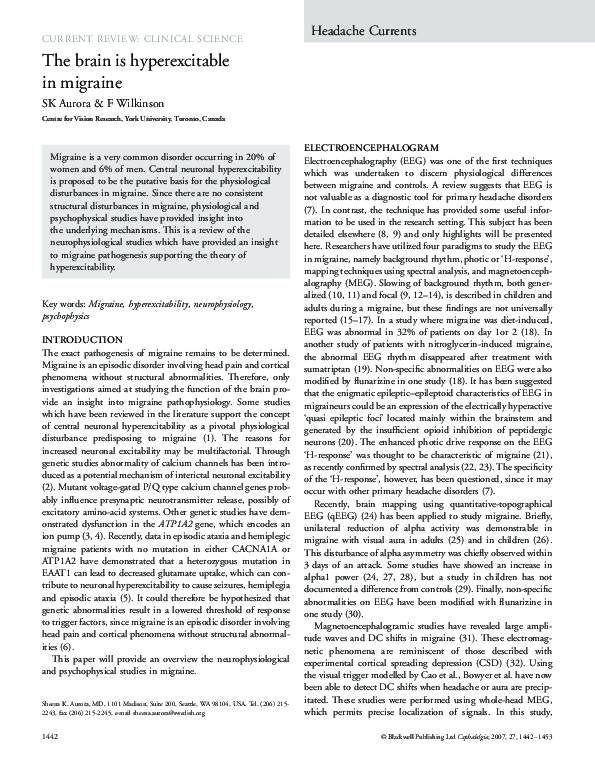 (PDF) The brain is hyperexcitable in migraine