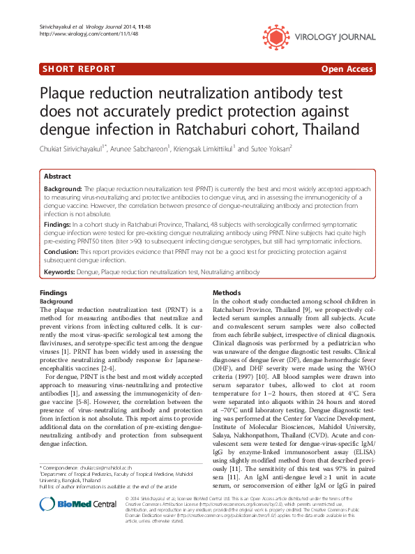 (PDF) Plaque reduction neutralization antibody test does not accurately ...