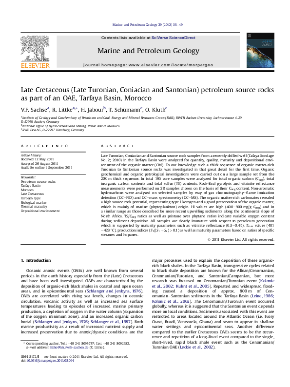 (PDF) Late Cretaceous (Late Turonian, Coniacian and Santonian ...