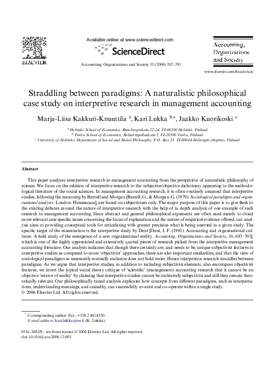 (PDF) Straddling between paradigms: A naturalistic philosophical case ...