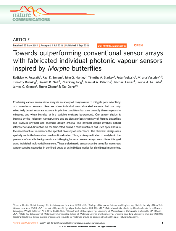 (PDF) Towards outperforming conventional sensor arrays with fabricated ...