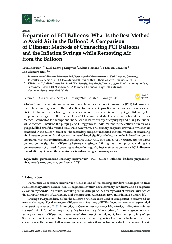 (PDF) Preparation of PCI Balloons: What Is the Best Method to Avoid Air ...