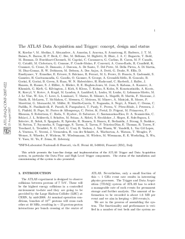 (PDF) The ATLAS Data Acquisition and Trigger: concept, design and status