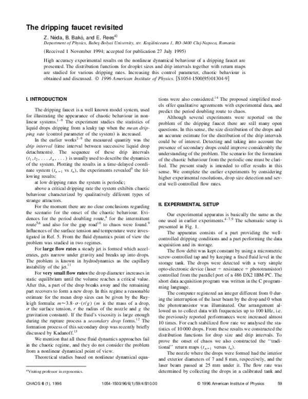 (PDF) The dripping faucet revisited