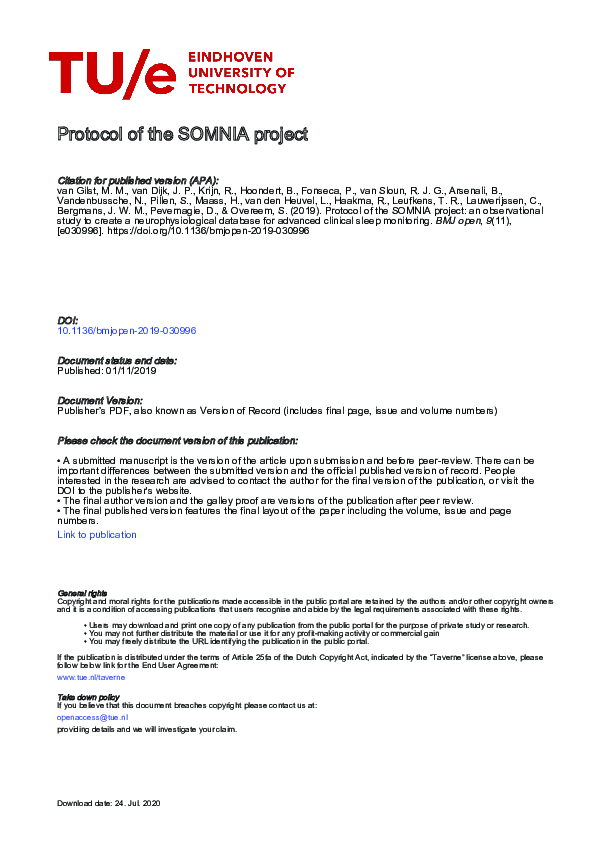 (PDF) Protocol of the SOMNIA project: an observational study to create ...