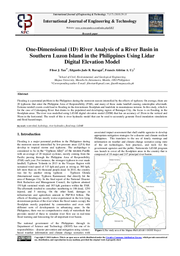 (PDF) One-Dimensional (1D) River Analysis of a River Basin in Southern ...