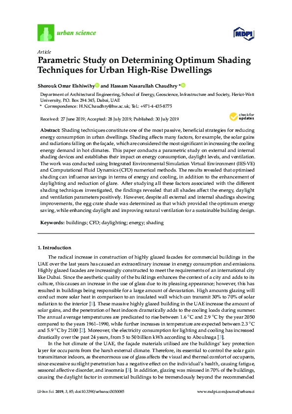 (PDF) Parametric Study on Determining Optimum Shading Techniques for ...