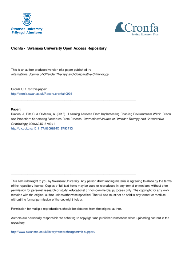 (PDF) Learning Lessons From Implementing Enabling Environments Within ...