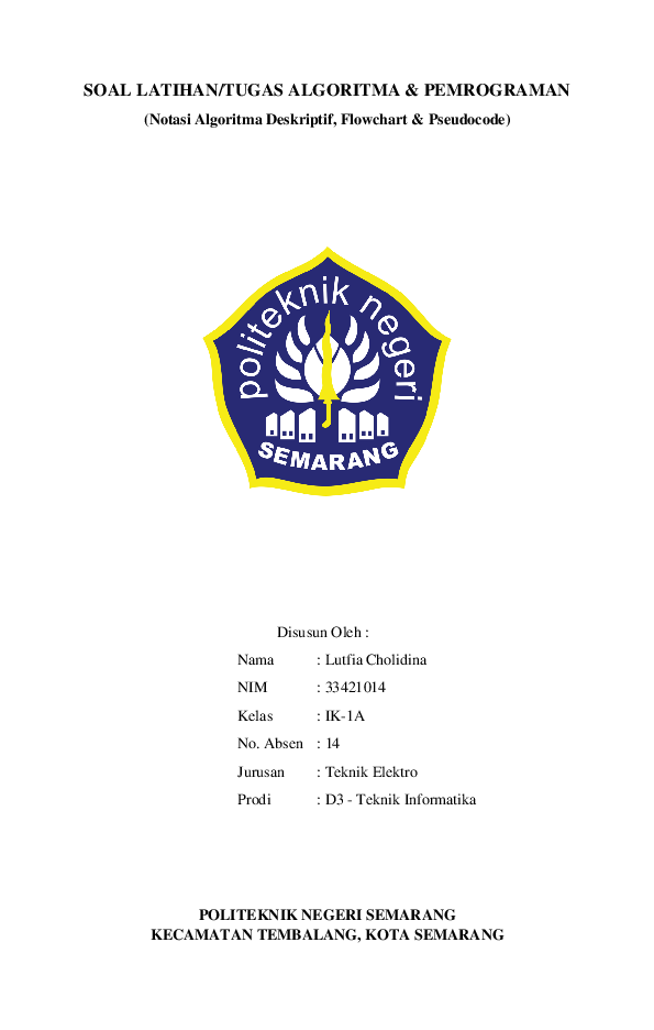 (PDF) Tugas Latihan Notasi Algoritma (PDF) Tugas Latihan Notasi Algoritma