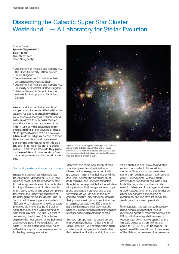 (PDF) Dissecting the Galactic Super Star Cluster Westerlund 1 A ...