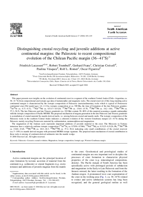 (PDF) Distinguishing crustal recycling and juvenile additions at active ...