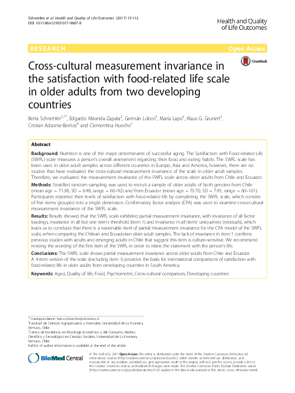 (PDF) Cross-cultural measurement invariance in the satisfaction with ...