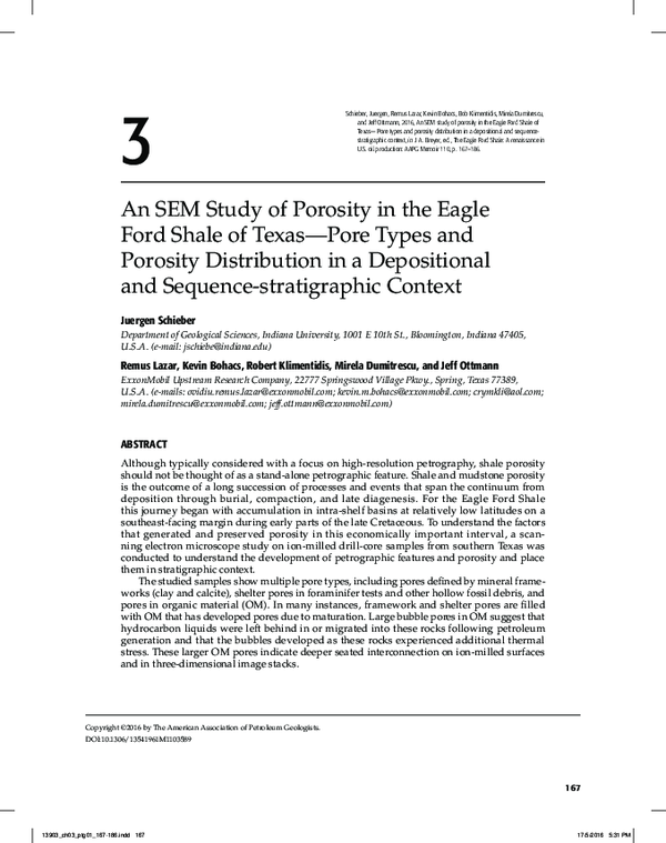(PDF) An SEM Study of Porosity in the Eagle Ford Shale of Texas—Pore ...