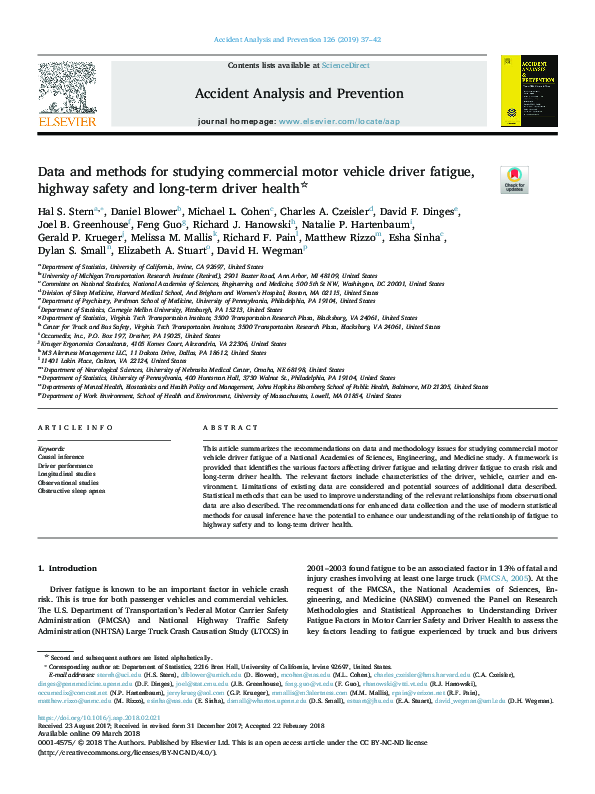 (PDF) Data and methods for studying commercial motor vehicle driver ...