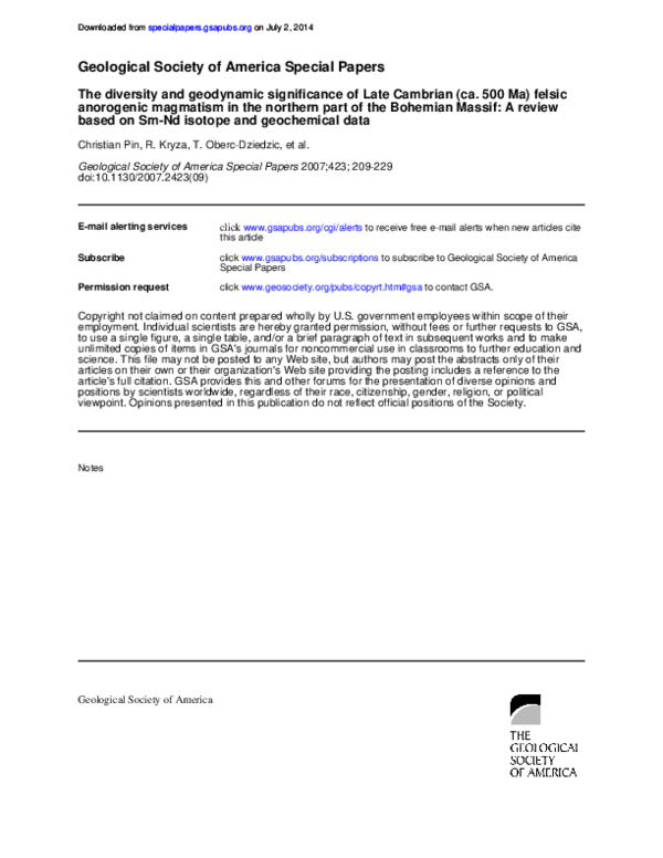 (PDF) The diversity and geodynamic significance of Late Cambrian (ca ...