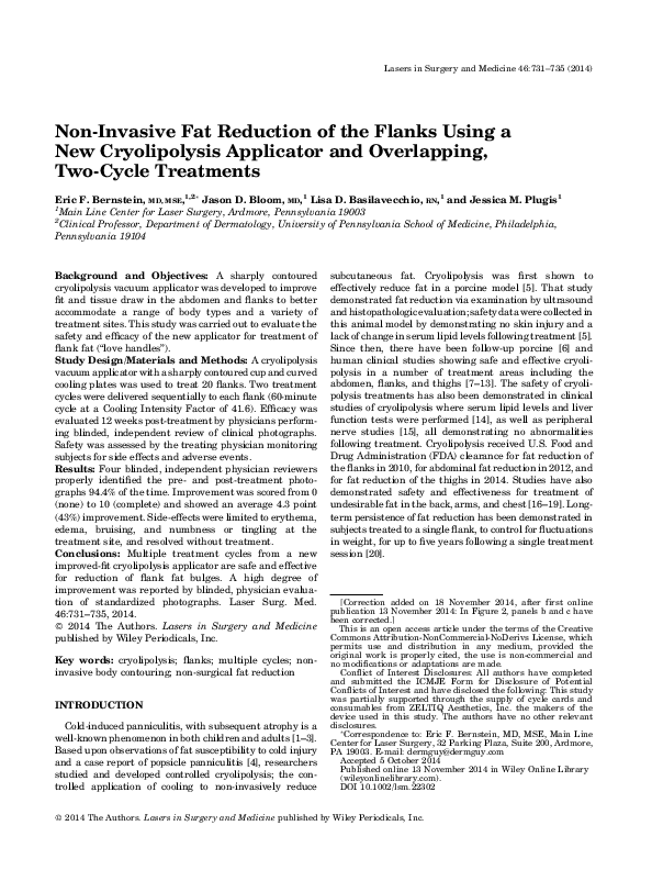 (PDF) Non-invasive fat reduction of the flanks using a new ...