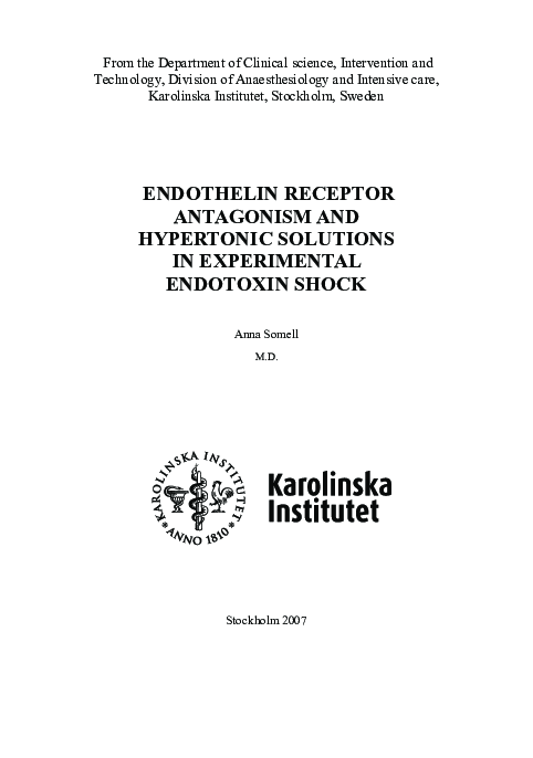 (PDF) Effects of the dual endothelin receptor antagonist tezosentan and ...