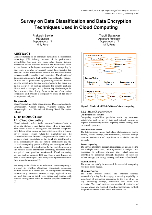 (PDF) Survey on Data Classification and Data Encryption Techniques Used ...