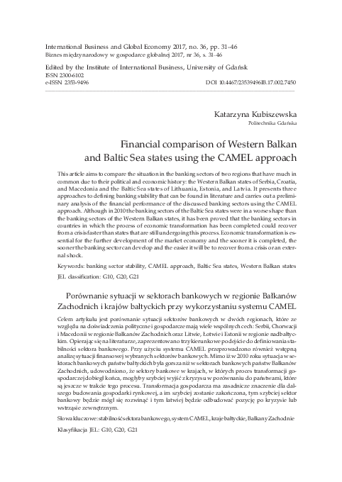 (PDF) Financial comparison of Western Balkan and Baltic Sea states ...