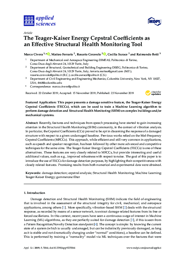 (PDF) The Teager-Kaiser Energy Cepstral Coefficients as an Effective ...