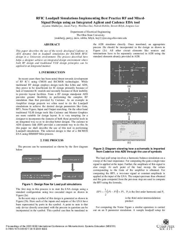 (PDF) RFIC loadpull simulations implementing best practice RF and mixed-signal design using an ...