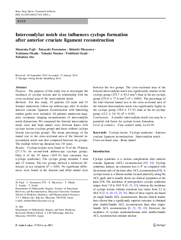 (PDF) Intercondylar notch size influences cyclops formation after ...