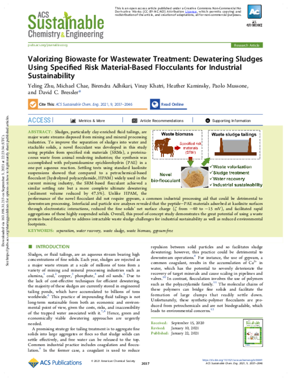 (PDF) Valorizing Biowaste for Wastewater Treatment: Dewatering Sludges ...
