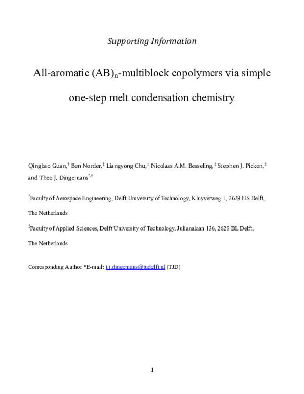 (PDF) All-Aromatic (AB)n-Multiblock Copolymers via Simple One-Step Melt ...