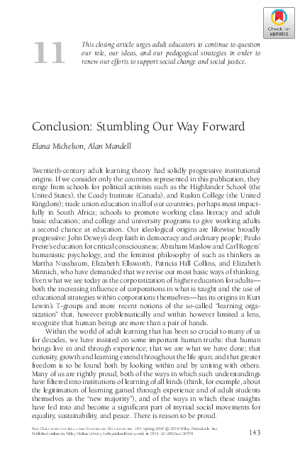 (PDF) Conclusion: Stumbling Our Way Forward
