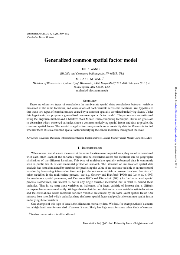 (PDF) Generalized common spatial factor model