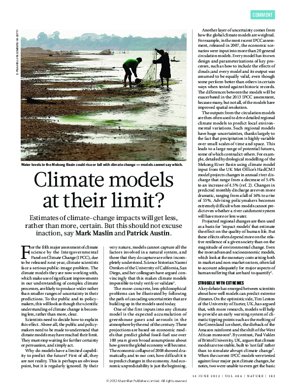 (PDF) Uncertainty: Climate models at their limit?